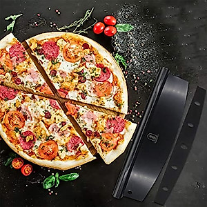 Varielots 14" Pizza Cutter Rocker, Pizza Slicer with Sharp Stainless Steel Blade with Protection Cover, Professional Food Grade Chopper for Crust, Pie, Salads, Fruits, Vegetables, Cakes