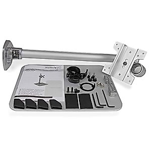 StarTech.com Single Monitor Stand - Adjustable - Supports Monitors 12'' to 34" (30.9lb/14kg) - Premium - Single Screen VESA Monitor Mount Stand - Silver , TAA (ARMPIVSTND)