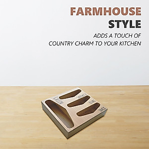 Ziplock Bag Storage Organizer, Wood Kitchen Food Baggie Dispenser Box for Drawer, Compatible with Most Brands Gallon Bag, Quart Bag, Sandwich Bag, Snack Bag