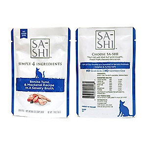 Sa-Shi Grain Free Wet Cat Food Pouches 1.76oz. Five Flavors (Variety Pack)