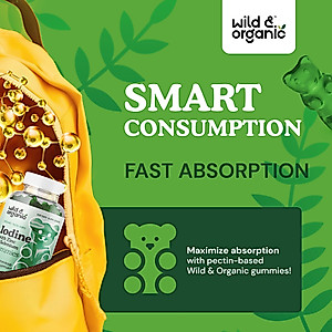 Wild & Organic Iodine Gummies 250mcg - Immune Support Complex w/Potassium Iodide - Selenium Zinc Iodine Supplement for Immunity & Overall Support - 60 Vegan, Pectin-Based Gummies