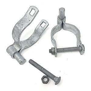 Pressed Steel Chain Link Fence Post Hinge w/Bolt - (2 Sets Pack) (2-3/8")