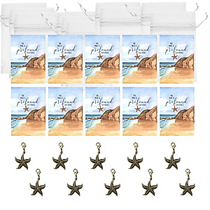 Smiling Wisdom - Bulk 10 Gift Sets - The Starfish Story - You Make a Profound Difference Employee Appreciation Greeting Card and Bronze Charm Keepsakes (10 Charms)