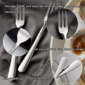 Glitterymall 12PCS Stainless Steel Cocktail Tasting Appetizer Cake Fruit Forks and Tea Dinner Server Spoon Kitchen Accessory Wedding Party (6 forks 5'' and 6 spoons5'')