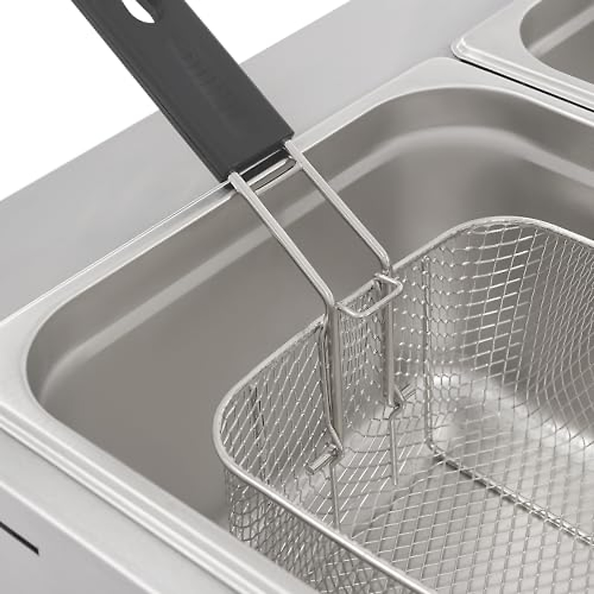 PANEKOLO 10L Commercial Deep Fryer with 2 Baskets and Lid, Countertop Commercial Dual Tank Kitchen Fat Fryer