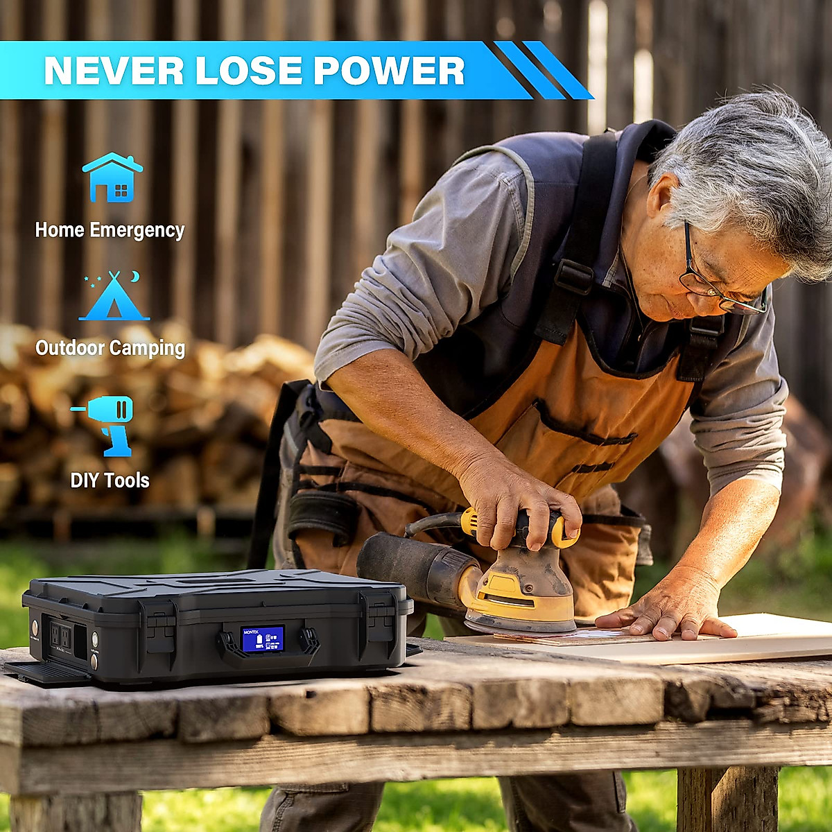 MONTEKSOLAR X1000 Portable Power Station, Solar Generator with 1010Wh, 2x1000W AC & 100W PD Port, 2.5H to Full Charge, Water Resistant, for Home Backup Battery, Outdoor RV, Camping, Emergencies