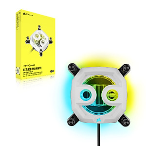 CORSAIR Hydro X Series XC7 RGB PRO CPU Water Block for Intel LGA 1700, 1200, 115X and AMD Socket AM4 (Copper Cold Plate, 110 MicroCooling Fins, 5V ARGB Motherboard Adapter Cable Included) White