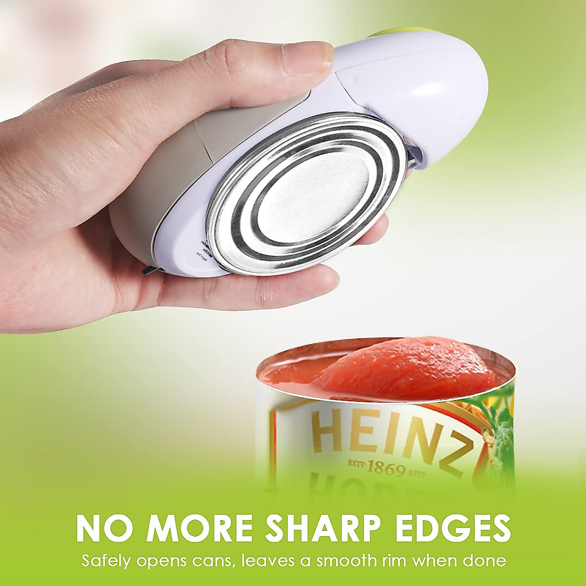 Electric Can Opener, Automatic Can Openers Electric Smooth Edge, Portable Safe and Easy to Operate Can Opener Electric for Seniors White