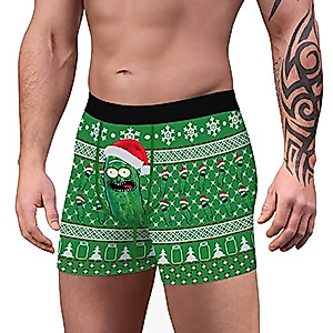 Alidamo Christmas Boxers Novelty Briefs Ugly Underwear for Men Funny Gifts Xmas Party Gag Stocking Stuffer Cows XL