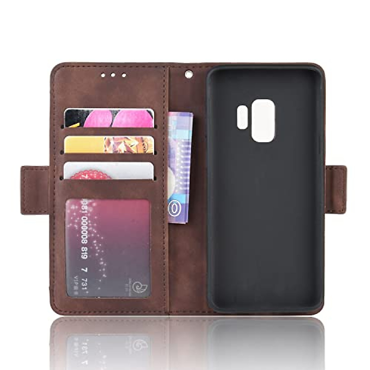 Card Slot Case for Samsung Galaxy S9 Plus Stand Flip Case Cover for Samsung Galaxy S9 Plus Retro Magnetic Phone Shell Wallet Phone case with Card Slots