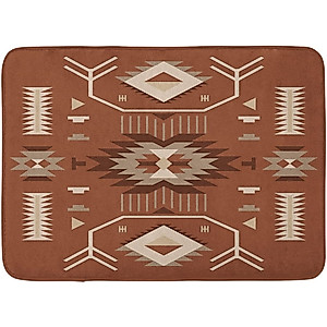 Nichpedr Southwestern Ethnic Illustration of a Zigzags Design Triangular Iconic Art Motifs Entrance Way Rugs Doormats Soft Non-Slip Washable Bath Rugs Floor Mats for Home Bathroom Kitchen 16x24 Inch
