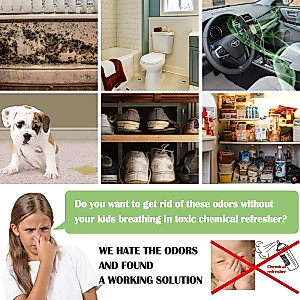 8 Pack Charcoal Bamboo Bags Nature Fresh Charcoal Bags Activated Charcoal Odor Absorber Eliminator Bag (8 x 200g)