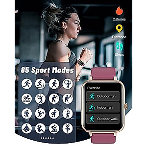 GRV Smart Watch for iOS and Android Phones (Answer/Make Calls), Watches for Women IP68 Waterproof Smartwatch Fitness Tracker Watch with Heart Rate/Sleep Monitor Steps Calories Counter (Dark Purple)