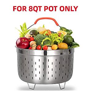Accessories Set Compatible with 8 Quart Pot Only with Sealing Rings, Tempered Glass Lid, and Steamer Basket.
