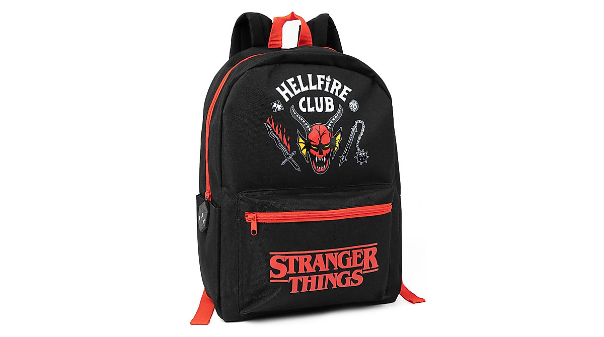 Stranger Things Hellfire Club Backpack | Black Rucksack with Adjustable ...