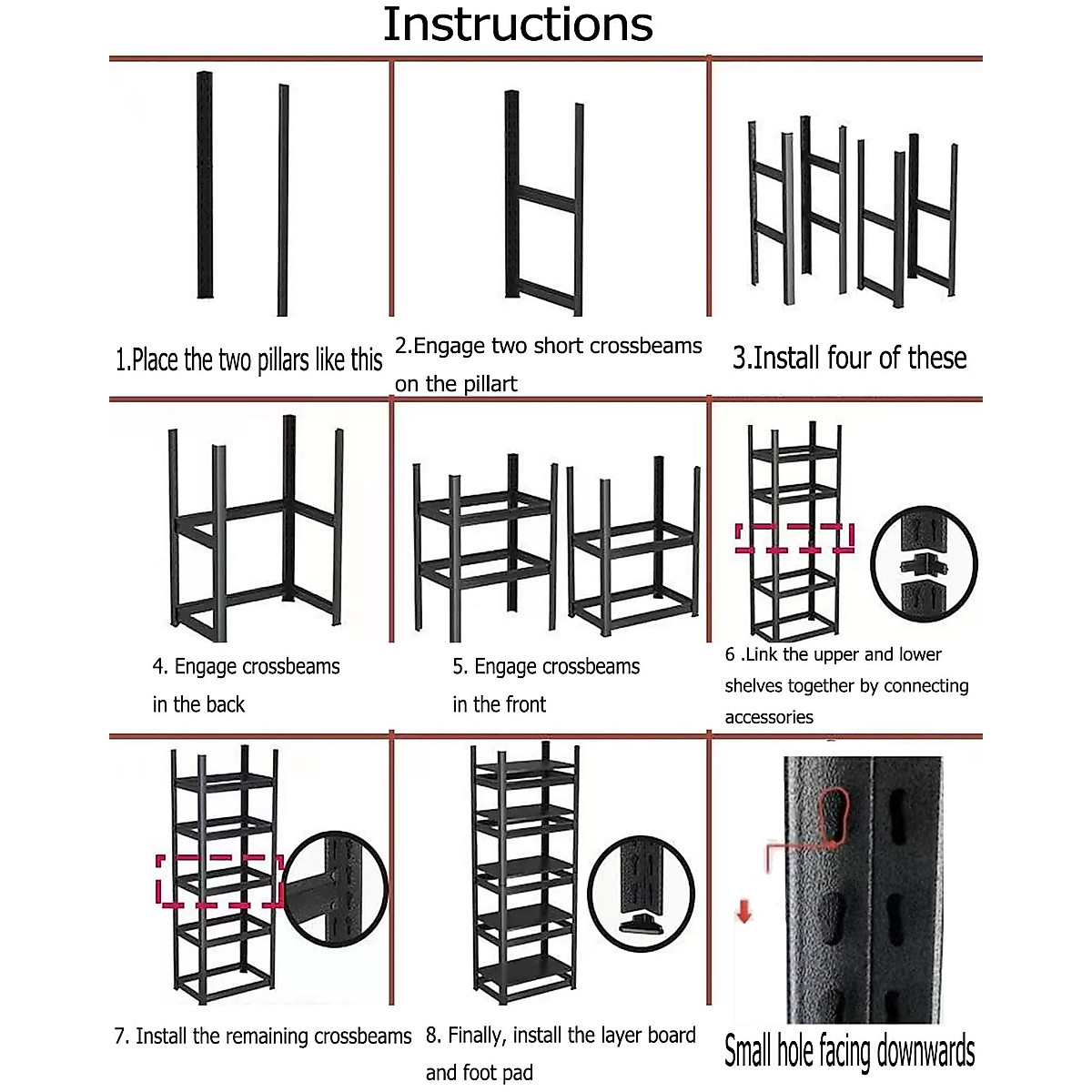 Boncun 5 Tier Utility Shelves Metal Storage Shelves Garage Shelving Unit Adjustable Garage Storage Shelves Storage Racks Heavy Duty Shed Shelving (Black, 5 Tier)
