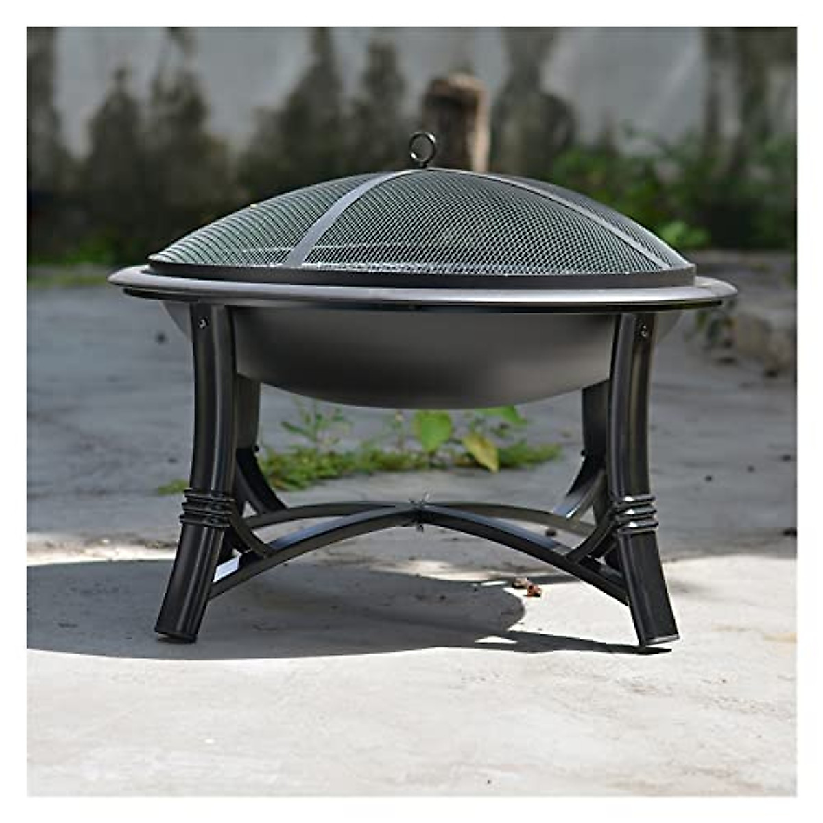 ZLXDP Camping Fire Pit Bonfire Stove Bonfire Activity Wood Basket Black Garden Decoration Wood Stove Heating Furnace with Baking Net