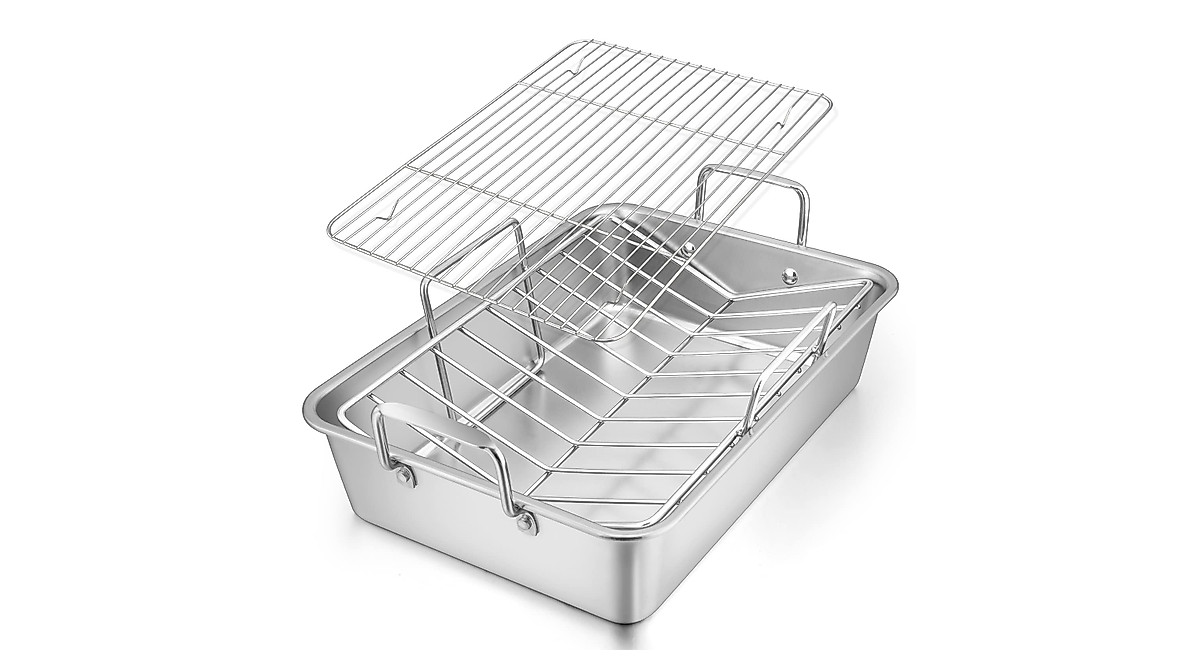 E-far Stainless Steel Turkey Roaster with Racks