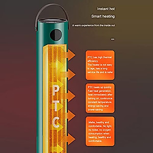 Outdoor Garden Heater Household Tower Heater Ceramic Heating Hot Air Electric Heater Fan Blower Winter Warmer Machine Radiator Bedroom 2000W Patio Heater (Color : Grey)