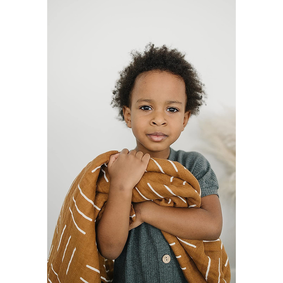 Mebie Baby Muslin Quilt (Mustard Mudcloth)