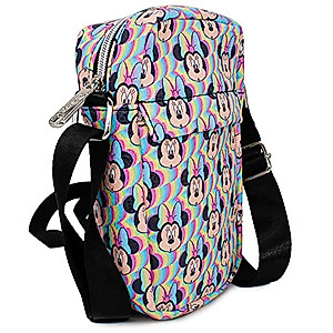 Buckle Down Disney Bag, Cross Body, Minnie Mouse Surprised Expression, Rainbow Multi Color, Vegan Leather