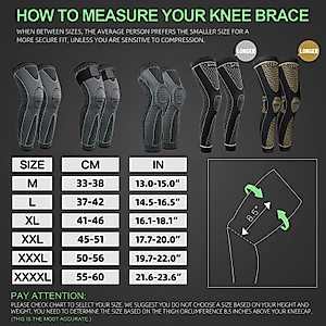 Full Leg Sleeves Long Compression Leg Sleeve Knee Sleeves Protect Leg, for Man Women Basketball, Arthritis Cycling Sport Football, Reduce Varicose Veins and Swelling of Legs