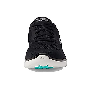 Skechers Women's GO Walk 6-Sky Wind Sneaker, Black/Turquoise, 10