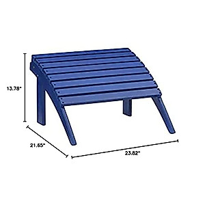 Linon Jayde Blue Adirondack Outdoor Ottoman