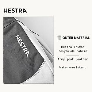 Hestra Army Leather Heli Ski Glove - Classic Snow Mitten for Skiing, Snowboarding and Mountaineering, Grey, 8