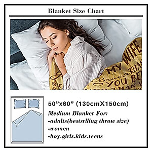 Gifts for Wife, to My Wife Blanket 50" x 60", Romantic Gifts for Wife, Gift for Wife from Husband, Soft Throw Blanket for Wife Birthday Wedding Valentine's Mother's Day Christmas