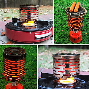 Outdoor Camping Mini Heater, Stainless Steel Portable Camping Stove Gas Stove Suitable for Outdoor Traveling Camping BBQ Backpacking Hiking