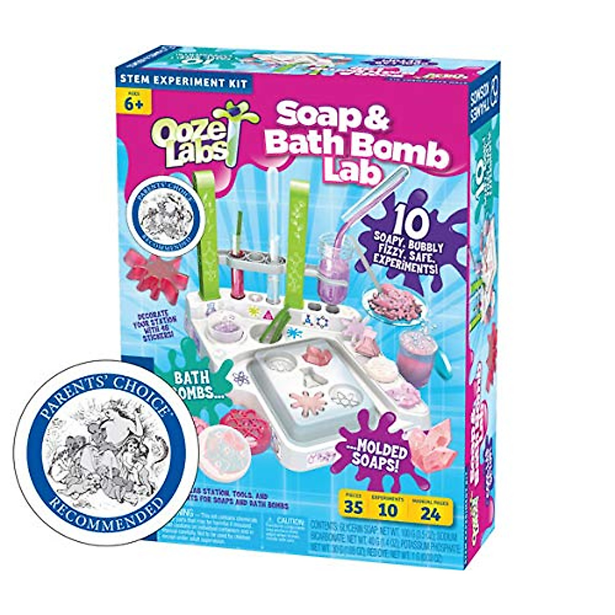 Thames & Kosmos Ooze Labs Soap & Bath Bomb Lab Kit - 10 Cosmetology & Skin Care Experiments | Parents' Choice Award Winner