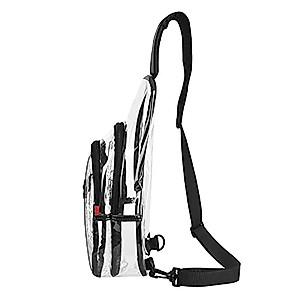 Oraben Clear Backpack Stadium Approved Clear Bag, Small PVC Crossbody Shoulder Backpack Clear Sling Bag Chest Bag for Festivals and Games