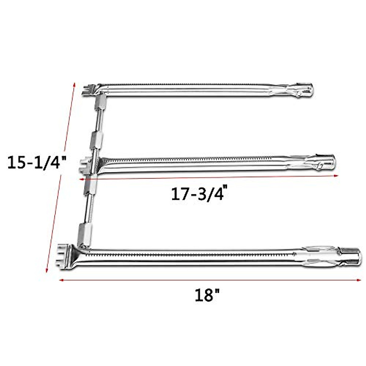 QuliMetal 7639 Cooking Grates and and 69787 Grill Burner for Weber Spirit I and II 300 Series Grills with Front Controls