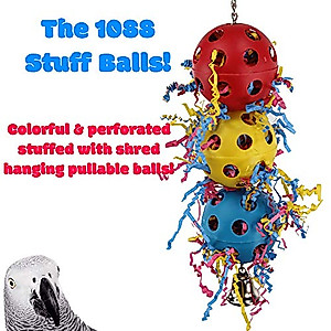 1088 Stuff Balls Bonka Bird Toys Shredding Colorful Parrot African Grey Amazon Quaker Budgie Finch