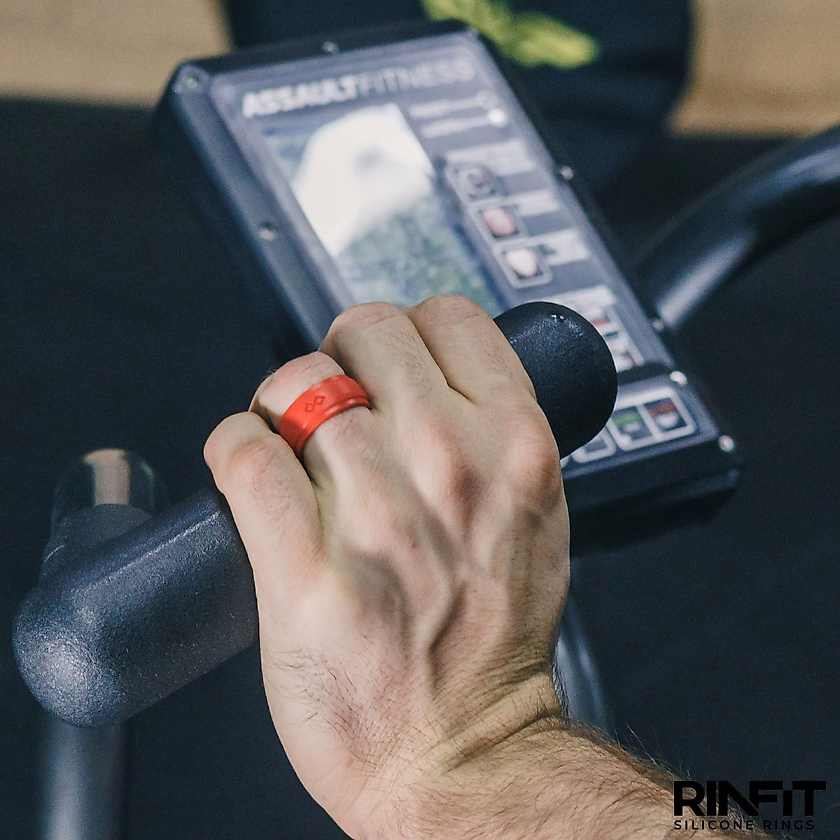 Rinfit Silicone Rings for Men - Mens Silicone Wedding Band - Infinity Silicone Ring Men - Rubber Wedding Rings - Patented Design - SetC, Size 12