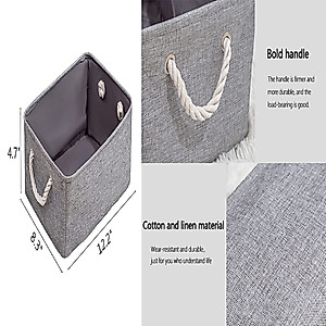 kemengsuer Storage Shelf Baskets Bins Organizer - Decorative Collapsible Fabric Basket with Handles, Storage Bin Box Baskets for Organizing Shelves Gifts Empty Toys - (Small,12.2L×8.3W×4.7H inch)
