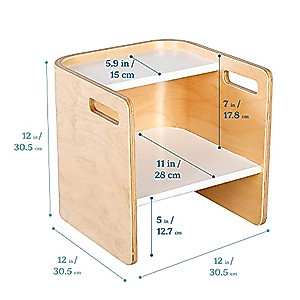 ECR4Kids Bentwood Multipurpose Cube Chair, Kids Furniture, Natural/White