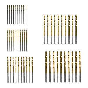 Tsnamay 50Pcs/Set High Speed Steel HSS Titanium Coated Twist Bits 1mm 1.5mm 2mm 2.5mm 3mm Cutting Carpenter Wood Metal