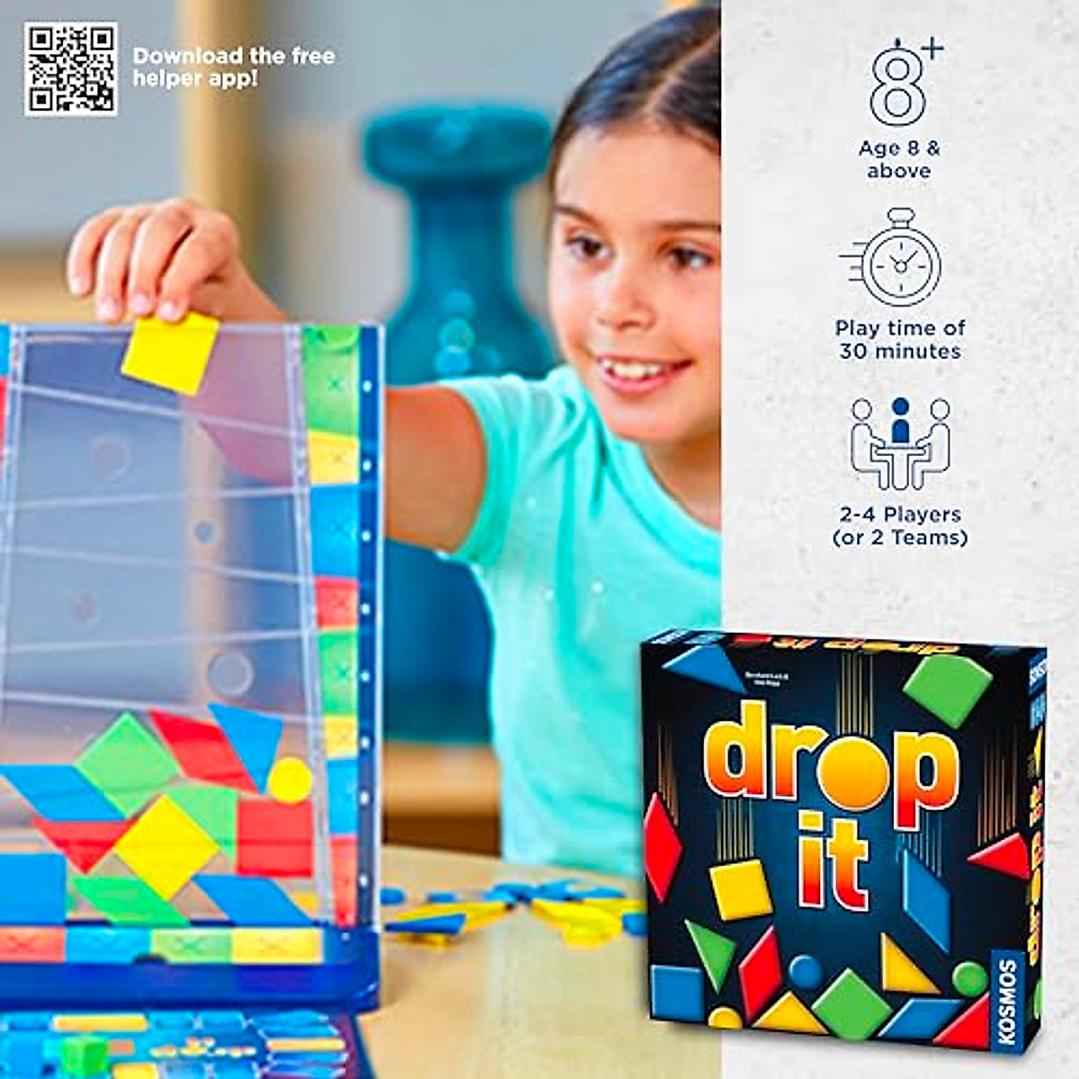 Thames & Kosmos Drop It | Super Fun Family Strategy Game | Parents' Choice Silver Award Winner, Multi-Color Small