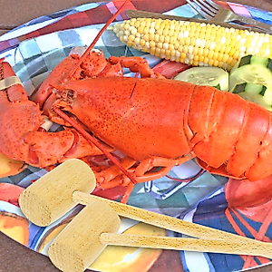 Southern Homewares Wooden Crab Mallet Seafood Lobster Shellfish Cracker Hardwood Hammer Set of 12