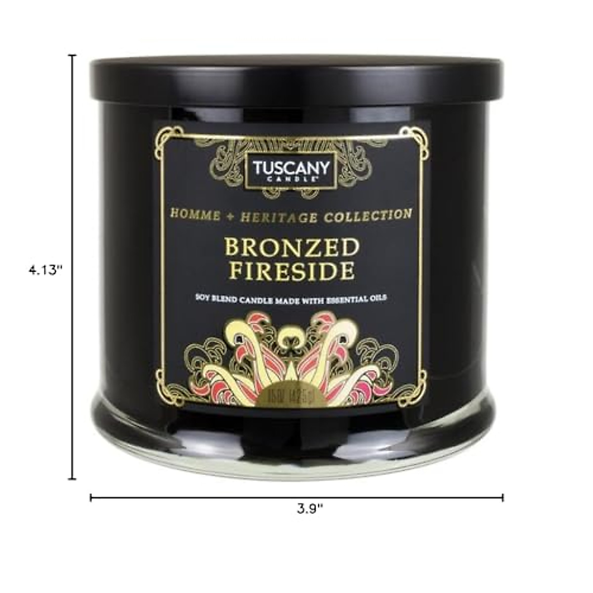 Tuscany Candle Bronzed Fireside Scented Jar Candle, 15 oz