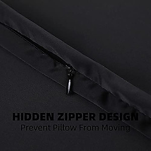 ZGPINZHEN 100% Mulberry Silk Pillowcase for Hair and Skin 2 Pack,19 Momme 600 Thread Count Natural Silk Pillow Cover Set of 2,with Hidden Zipper,Soft Breathable Smooth. (Standard 20"x26", Black)