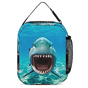 oallpu 3D Shark Backpack, Stylish Laptop Bag Cool Daypack with Adjustable Shoulder Strap, Lightweight Durable Shark Shoulders Backpack (3D Shark)