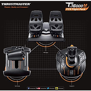 Thrustmaster USB T16000M FCS Flight Pack - Joystick, Throttle and Rudder Pedals for PC,Windows