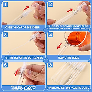 15 Pack Mini Spray Bottle, 3ml/5ml/10ml Fine Mist Plastic Spray Bottles, Refillable Atomizer Bottle for Perfume Small Empty Sample Containers Portable Travel Size Bottle