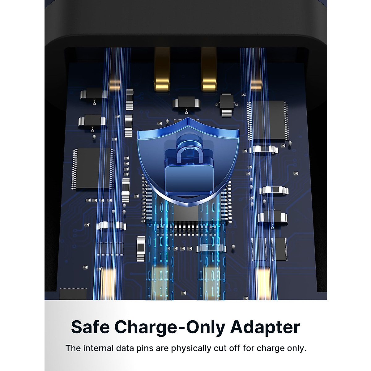 JSAUX USB Data Blocker, (4-Pack) USB-A Defender Only for Quick Charge, Protect Against Juice Jacking, Refuse Hacking Provide Safe Charging- Black