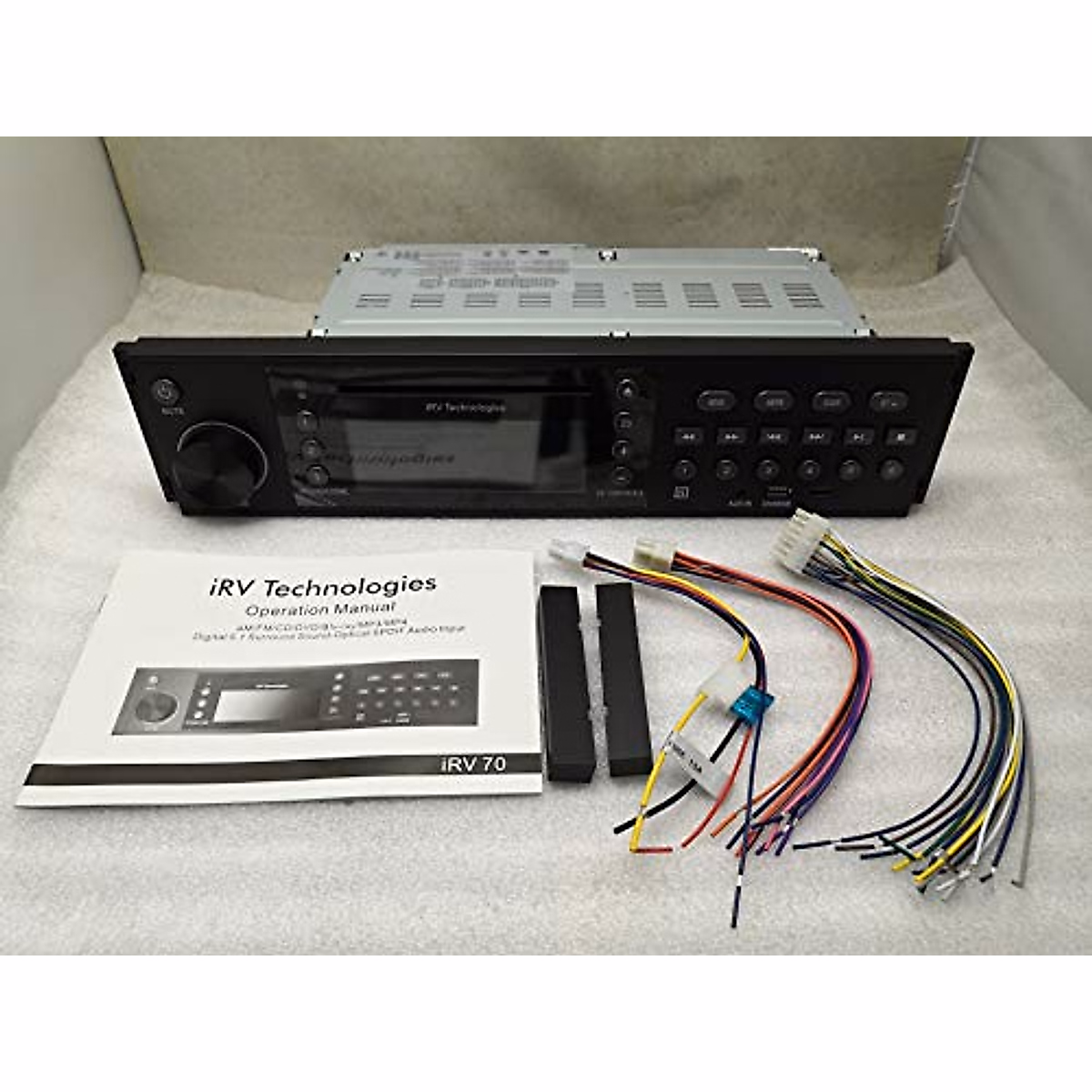 Car Stereo,iRV Technology iRV70 Blu-ray Disc Player,Bluetooth RV Stereo,Supports APP,HDMI,ARC,Digital 5.1 Surround Sound,USB,A&FM,DVD,MP4,NFC,CEC,Clock,3 Zones Wall Mount RV Radio