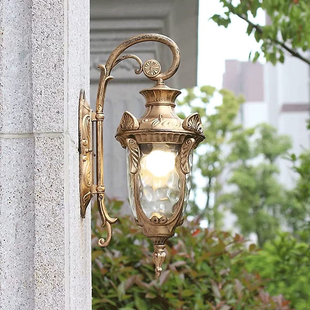 European Outdoor Wall Light,Waterproof Light Fixtures Wall Mount Porch Lights, Bronze Exterior Wall Lantern Waterproof Wall Mount for House, for Garage Yard Front Door Garden Home Lighting Fixtures