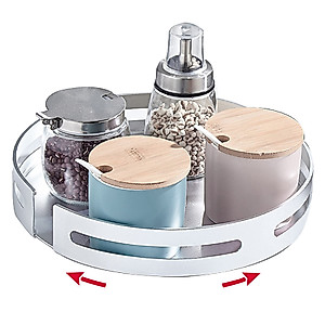 Lazy Susan Turntable for Cabinet 20 cm / 8 in - 25 cm / 10 in Space Aluminum Material Widened and Thickened 360° Rotating and Fetching is Convenient and Fast